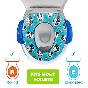 Disney Mickey Mouse 2 Piece Sports Essential Potty Training Set - Soft Potty Seat, Step Stool, 15" D x 11" W x 10" H