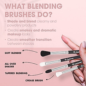 Eyeshadow Brush Set Blending Brushes - Eye Makeup Brushes Eyeshadow Kit - Smoky Eye Brush Set - For Shading or Blending of Eye Shadow Cream Powder Highlighter