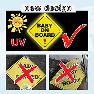 Baby on Board Sticker Signs for Cars, Reflective Baby on Board Sticker for Cars,2PCS 5"