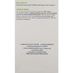 Bioré Daily Make Up Removing Cloths, Facial Cleansing Wipes with Dirt-grabbing Fibers for Deep Pore Cleansing without Oily Residue, 60 Count
