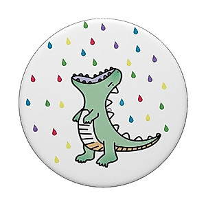 Rainbow Dinosaur Illustration Design Phone Popper PopSockets Standard PopGrip
