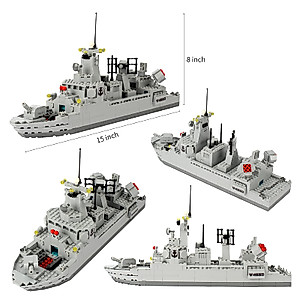 SUNHABI Boys Toys 10-12 Years Old Toys for Boys Age 8-10 7-8-9-10 Military Battleship Building Toys Compatible with Lego Sets for Boys 8-14 Gifts for 10+ Year Old Boys 10 Year Old Boy Gifts