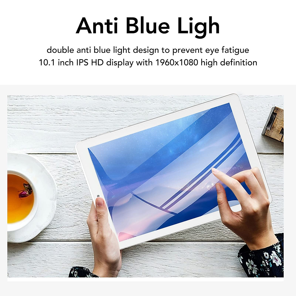 Silver Tablet, Octa Core 2.5GHz CPU Tablet HD 100240V 6GB RAM 128GB ROM 13MP Camera 8800mAh Home Battery (US Plug)