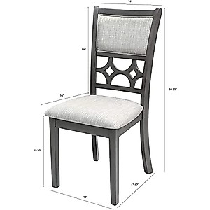 New Classic Furniture Mitchell 5-Piece Dining Set with 1 Table and 4 Chairs, Gray