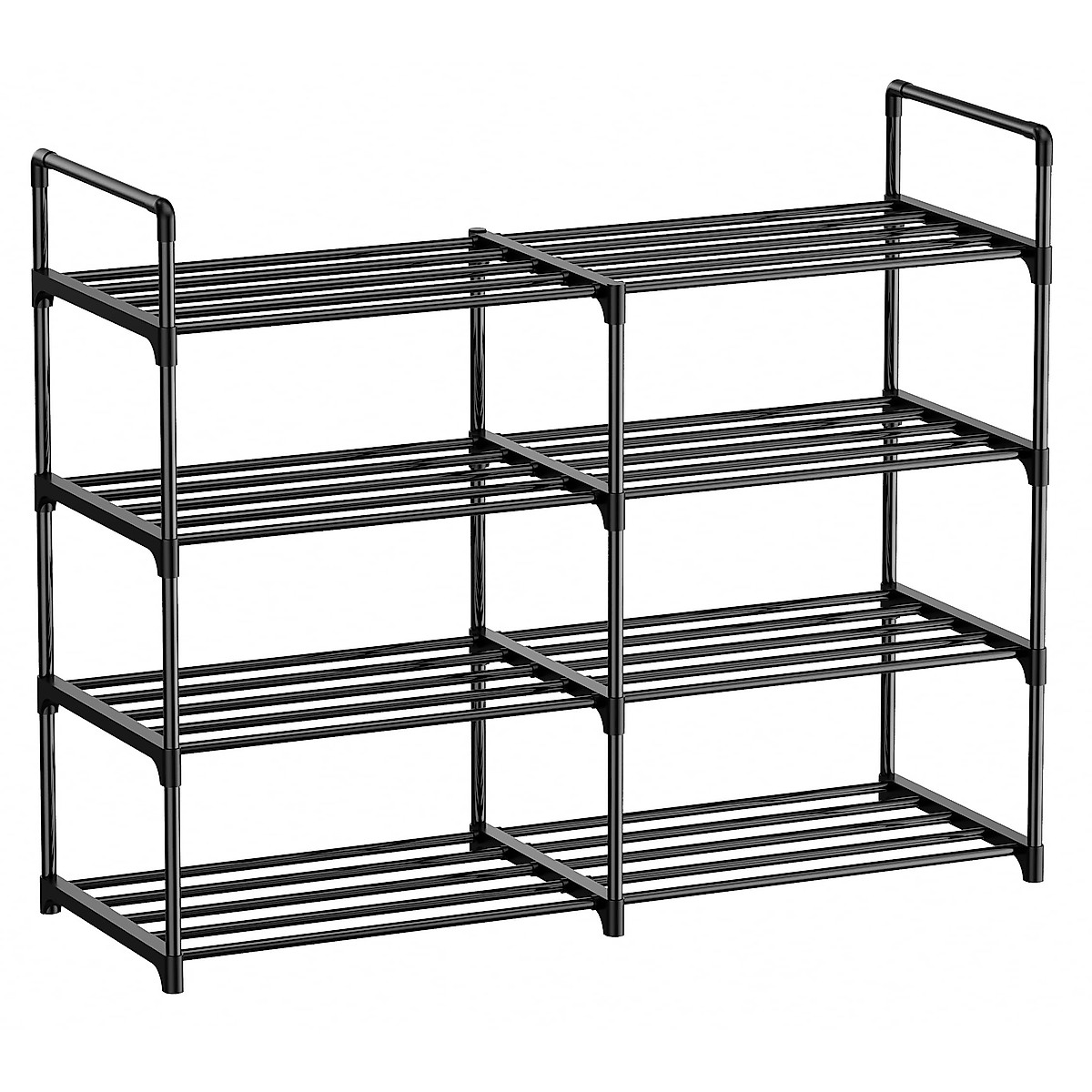 FIDUCIAL HOME 4 Tiers Metal Shoe Rack Organizer 16 Pairs Sturdy Shoe Stand for Closet Entryway, Stackable