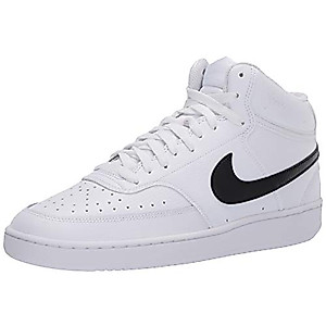 Nike Men's Court Vision Mid Sneaker, White/Blackwhite, 7.5 Regular US
