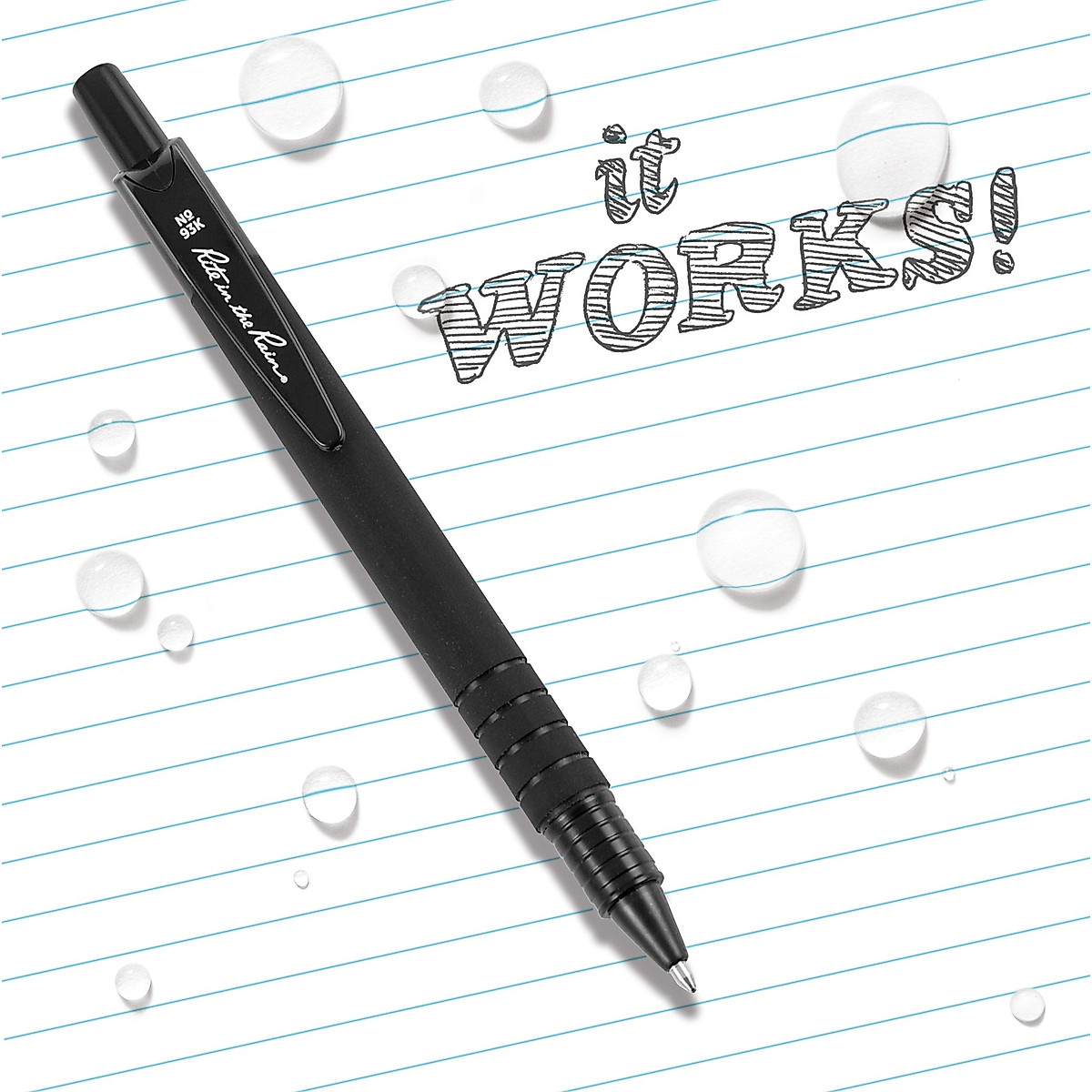 Rite in the Rain Weatherproof Durable Plastic Clicker Pen, Black Ink, 2 Pack (No. 93K-2)