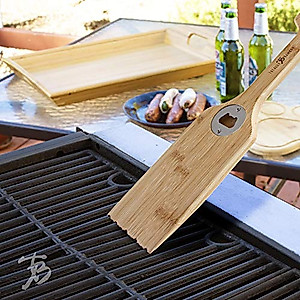 Totally Bamboo BBQ Grill Scraper with Bottle Opener