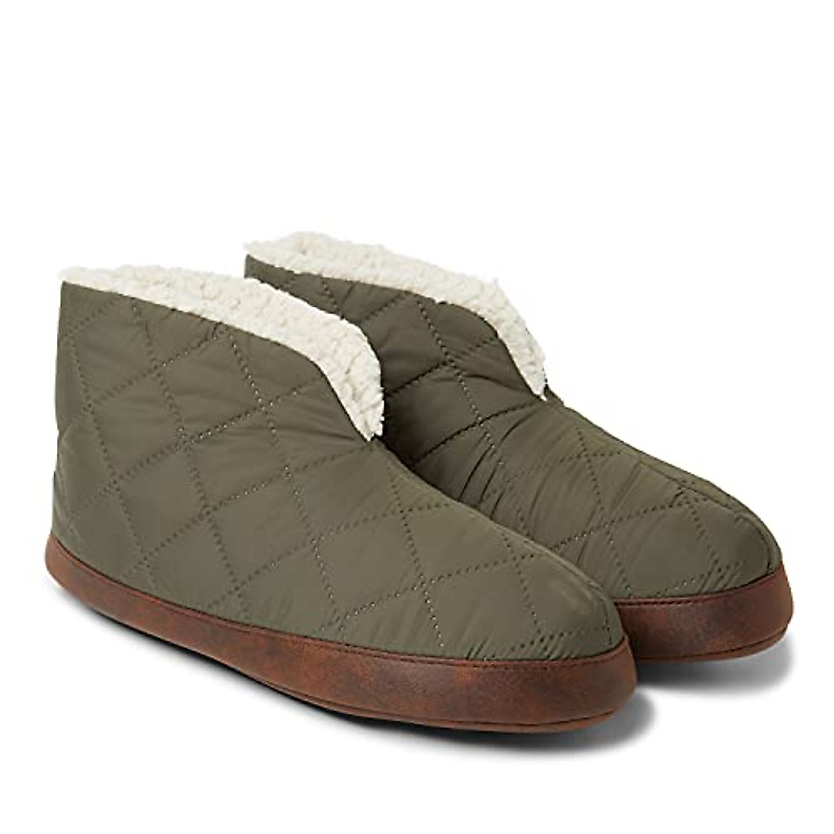 Dearfoams mens Heritage Warm Up Bootie Slipper, Loden, Medium US