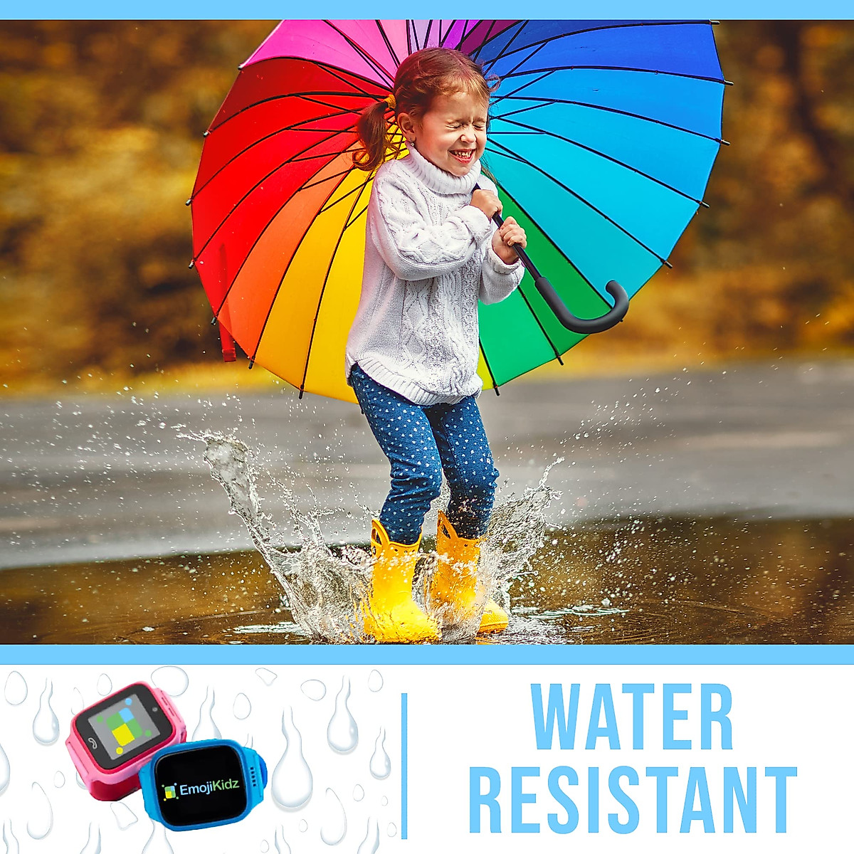 Emojikidz Kids Smartwatch with SIM Card - Ages 4-12 Years for Boys & Girls - GPS Tracking Locator SOS Alarm Remote Monitoring 2-Way Face to Face Call Voice & Video Camera Worldwide Coverage - Black