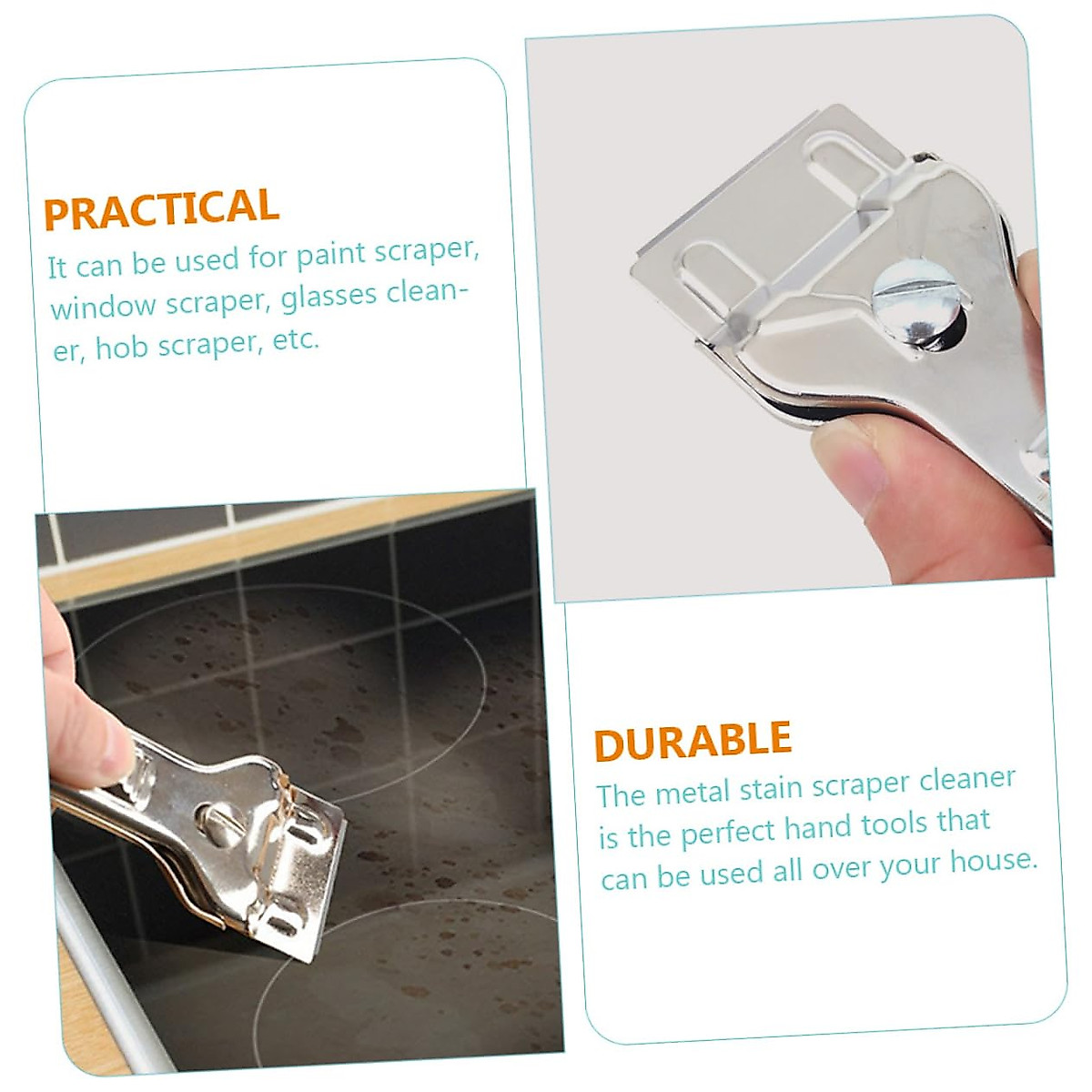 Amosfun 1 Set Glass Scraper Cleaning Shovel Glass Cleaning Scraper Cleaning Scraper for Glass Clean Keeping Scrapers Cleaning Scrapers Ceramic Hob Scraper Cooktops Cleaning Scraper