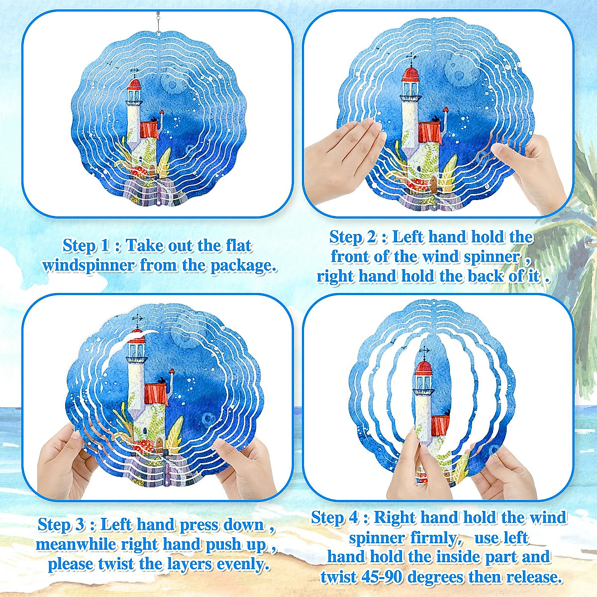 DIY 10" Sublimation Wind Spinners - 6 Pack for Crafts