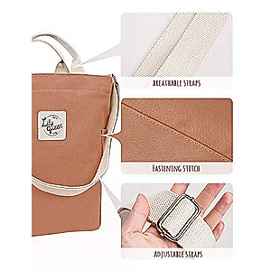 Lily queen Women Canvas Tote Handbags Casual Shoulder Work Bag Crossbody (Brown Sugar)
