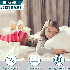 Micropuff Body Size (20 X 55) Pillow Protectors with Zipper - 2 Pack - Soft and Breatheable Hypoallergenic Pillow Cover. Pillowcase Protects Against Stains, Spills, and Perspiration.