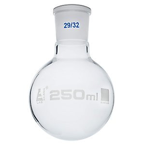 EISCO Florence Boiling Flask, 250ml - 29/32 Interchangeable Joint - Borosilicate Glass - Round Bottom