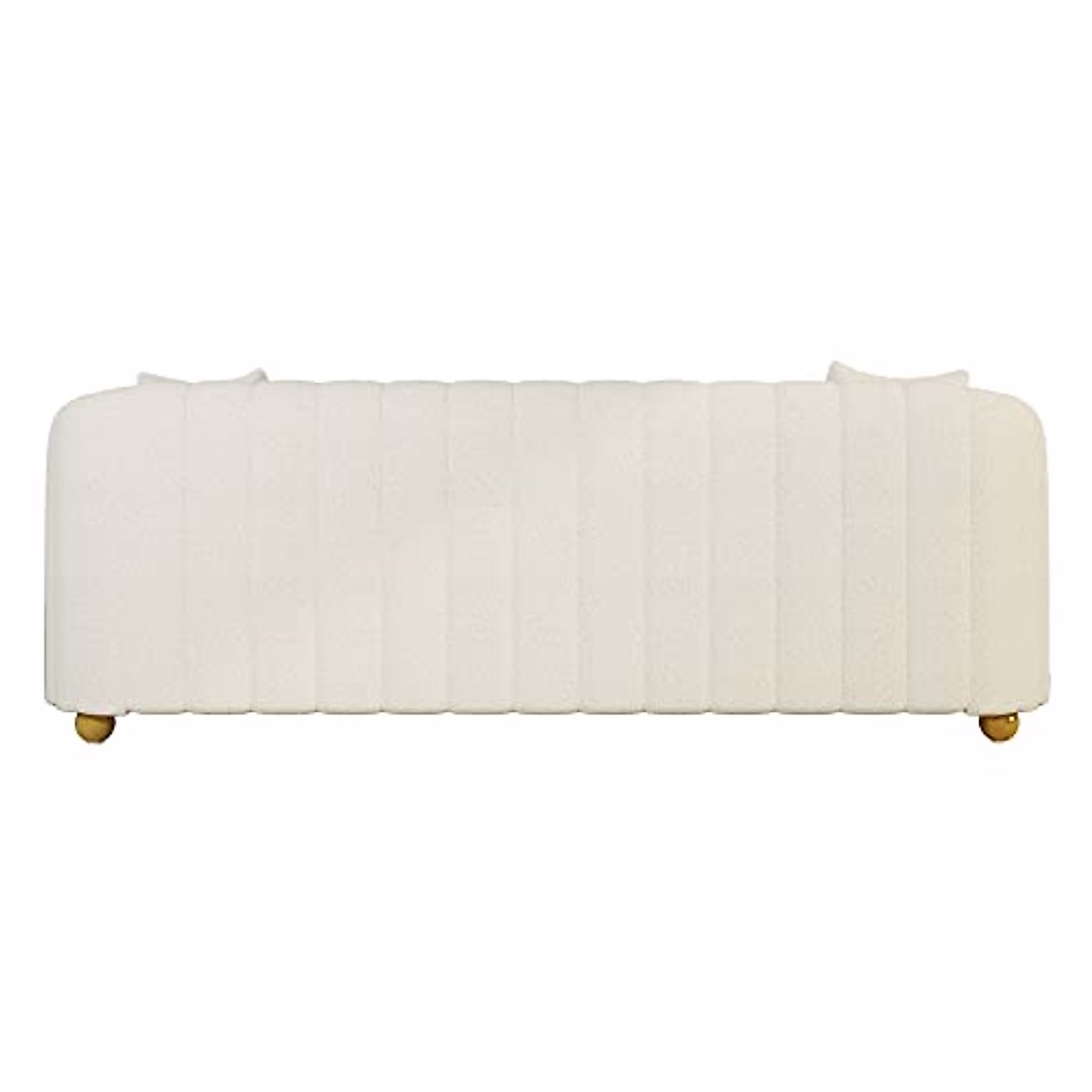 Lkvkvri 83 inch White Velvet Couch Wide Modern Loveseat Chesterfield 3-Seat Couch Sofa 750 lbs Weight Capacity with 2 Throw Pillows for Living Room