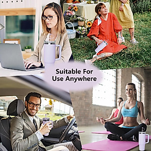 Silicone Spill Stopper Set Compatible with Stanley Cup 2.0 30oz & 40oz with Straw Cover (Set of 4, Orchid)