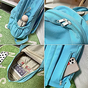 School Student All Black Backpack, Aesthetic Backpack, Lightweight Bookbag for Travel Work