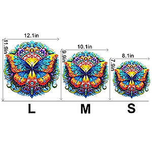 Wooden Jigsaw Puzzle Butterfly Shape, 200pcs 10.1x9.9in. Eco-Friendly Unique Animal Shape Mandarin Butterfly Puzzle Gift with Wooden Stand in Wooden Box for Adults and Kids