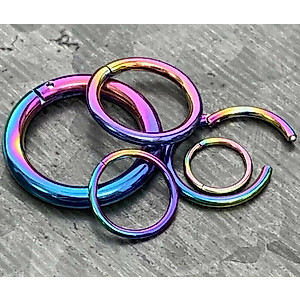 Lobal Domination 1 Piece Hinged Segment Ring/Septum Clicker 316L Surgical Steel - Choose your Gauge/Diameter (10g - Diameter 1/2")