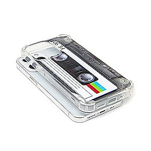 FAteamll Case for iPhone 13 Pro, Matte Finish Heavy Duty Soft Back Cover with Reinforced Corners TPU Soft Bumper Retro Cassette Tape Case Compatible with iPhone 13 Pro(6.1 Inch)