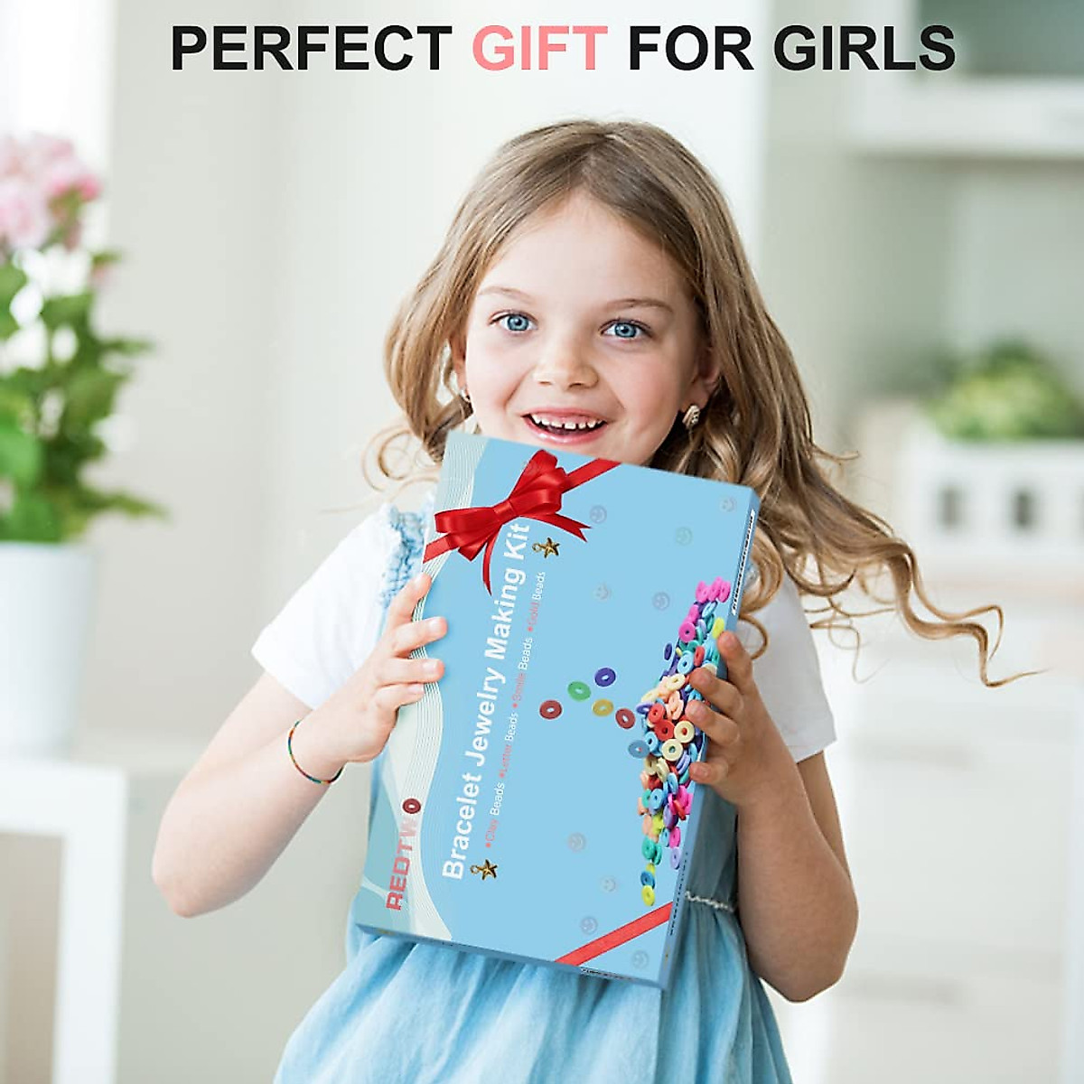 Redtwo 18000 Pcs Clay Beads Bracelet Making Kit, 3 Boxes 64 Colors Flat Polymer Heishi Beads Jewelry Making kit with Gift Pack, Friendship Bracelet Kits for Girls Ages 8-12