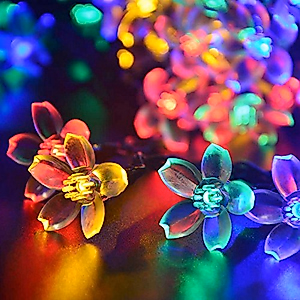 2 Pack Solar Strings Lights, 46 Feet 100 LED Flower Solar Fairy Lights, Garden Lights for Outdoor, Home, Lawn, Wedding, Patio, Party and Holiday Decorations- Multi Color