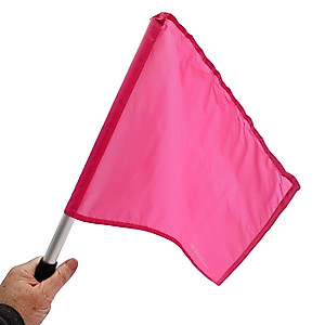 Tandem Sport Elite Red Linesman Flags - Referee Flags with Comfortable Soft Golf Grip Handles - Volleyball Referee Flags, Soccer Referee Flags - Set of 2 with Carrying Bag