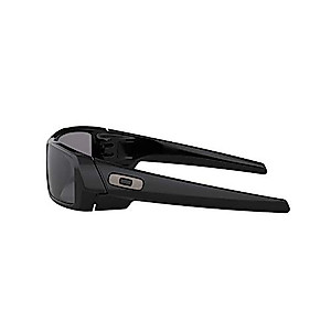 Oakley Men's Oo9014 Gascan Rectangular Sunglasses, Polished Black/Grey, 60 mm