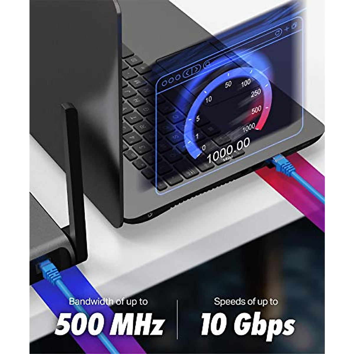 Cat6 Ethernet Cable, 3 Feet (2 Pack) LAN, utp (0.9 Meters) Cat 6, RJ45, Network, Patch, Internet Cable - (3 ft)