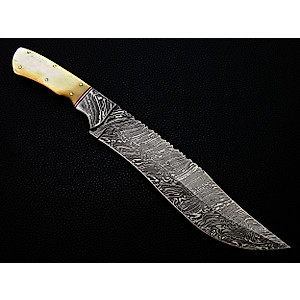 PAL 2000 KNIVES BOW-9293 Handmade Damascus Steel 15 Inches Hunting Knife With Sheath