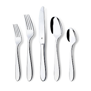 DANIALLI Modern Razzoli Silverware Set - 18/10 Stainless Steel Flatware Set for Elegant Dining - Dishwasher Safe Cutlery Set (60-Piece)