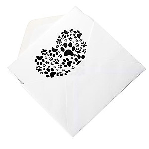 Fundraising For A Cause Paw Print Note Card Stationary - Thank You Cards With Envelopes- Dog, Cat, or Pet Paw Print Themed Blank Cards - Pet Sympathy Gifts for All Occasions - 12 Per Pack (1 Pack)
