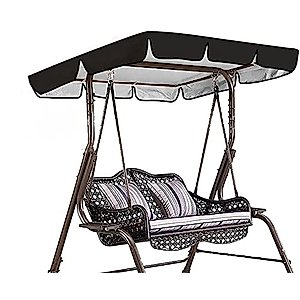KFJZGZZ Replacement Canopy for Swing Seat, Swing Canopy Cover 3 Seater, Patio Hammock Cover, Outdoor UV Proof Waterproof Swing Seat Cover - Cover Only