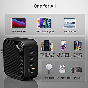 [Bundle] INVZI 100w GaN USB-C Charger 4-Port and USB-C to Lightning Cable for MacBook Pro Air, iPad Pro Air, iPhone 13 12 11 Pro Max