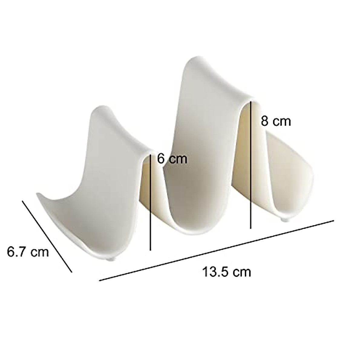 1 Piece Plastic Wavy-Shape Pot Lid Holder Stand Cooking Tools Storage Racks for Kitchen Cupboard Organizer Rack Holder (White)