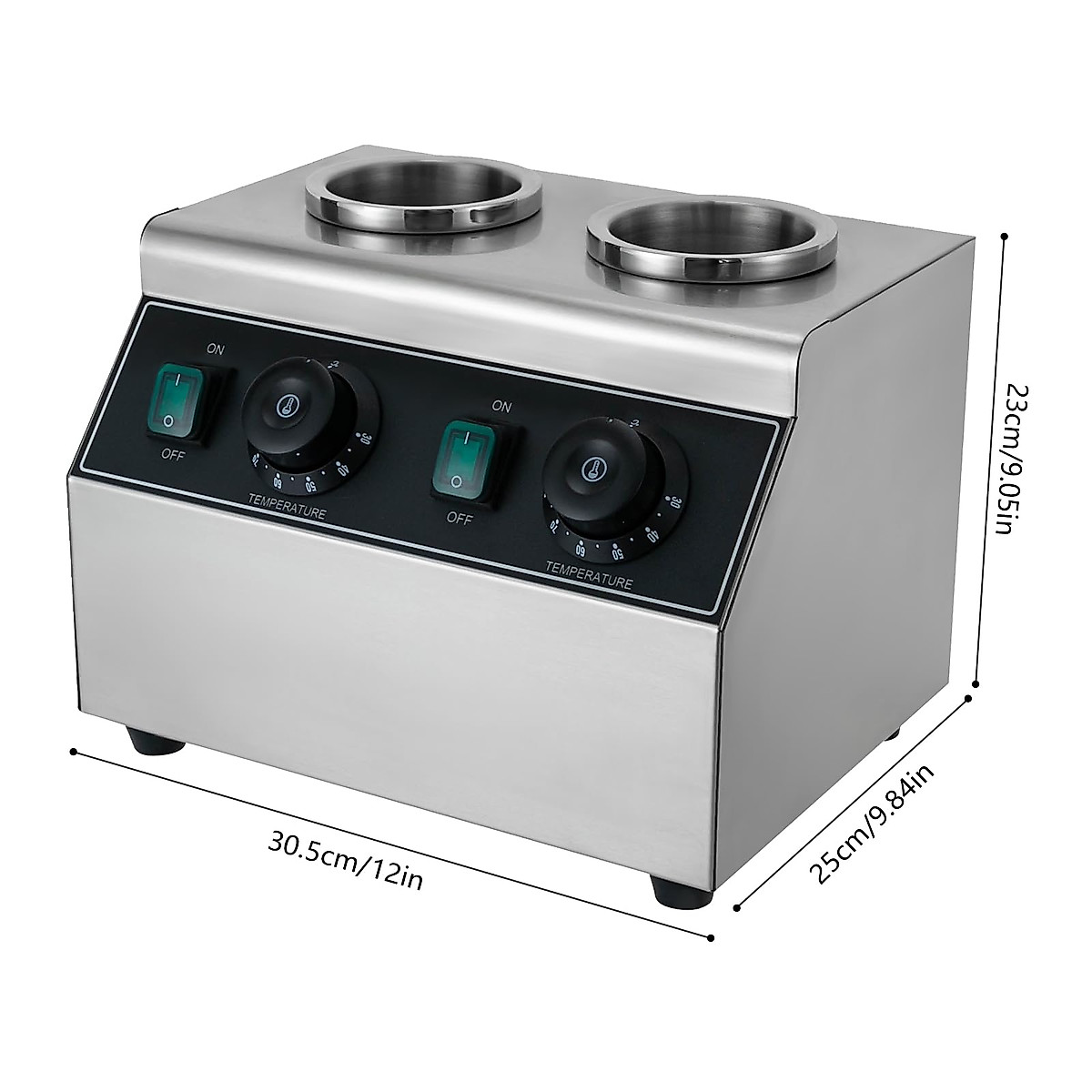 Electric Sauce Bottle Warmer, 0.72 x 2Qt Commercial Nacho Cheese Warmer,86-176°F Hot Fudge Cheese Caramel Jam Sauce Warmer
