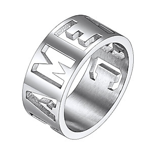 Personalized Name Ring for Men Women Stainless Steel Rings Custom Jewelry