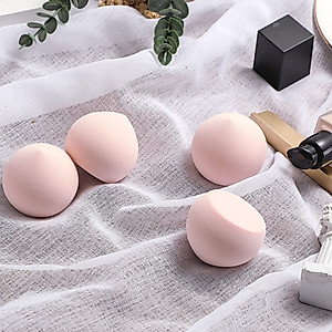 DAB&GLOW Ultra Soft Wet Dry Marshmallow Makeup Sponge Set Latex Free Mochi Blender for Foundation Powder Cream Concealer Bronzer Blush Perfect Flawless Airbrush Finish, Pink, 4 Count (Pack of 1)