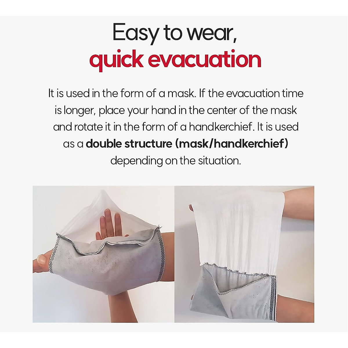 [Breath Towel] Anti-Fire Smoke Mask, Dust and Smoke Protection, Disaster Safety Supplies, Firefighting Equipment