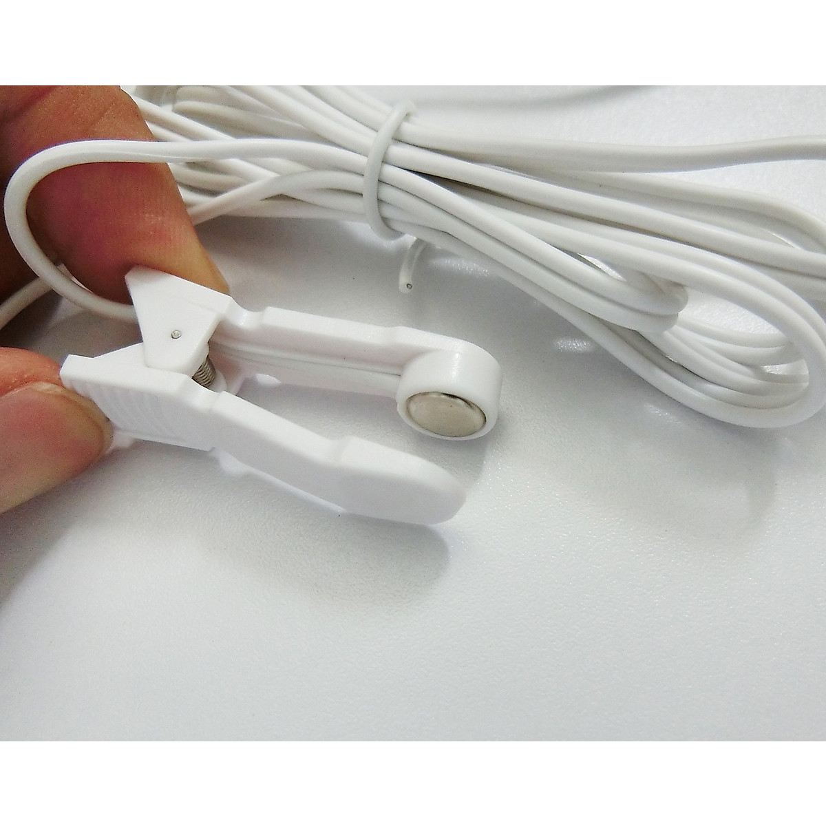 2pcs Breast & Ear Clip Electrode Lead Wires Jack DC 3.5mm Replacement Cables (DC Head 3.5mm)