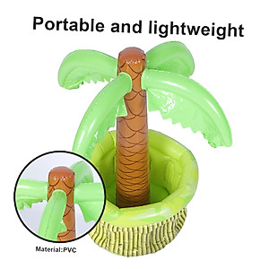 NOLITOY 3pcs Inflatable Coconut Ice Bucket Tray Decor Items Inflatable Cooler Table Inflatable Palm Tree Cooler Treasure Chest Floatable Cooler Pvc Pool Party Beer Rack Coconut Tree