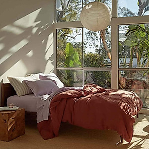 Rust Orange Solid Color Duvet Cover King Duvet Cover Queen Duvet Cover Queen Twin King Orange Bedding Set Cotton Duvet Cover Full Duvet Cover Washed Duvet Cover (Queen)