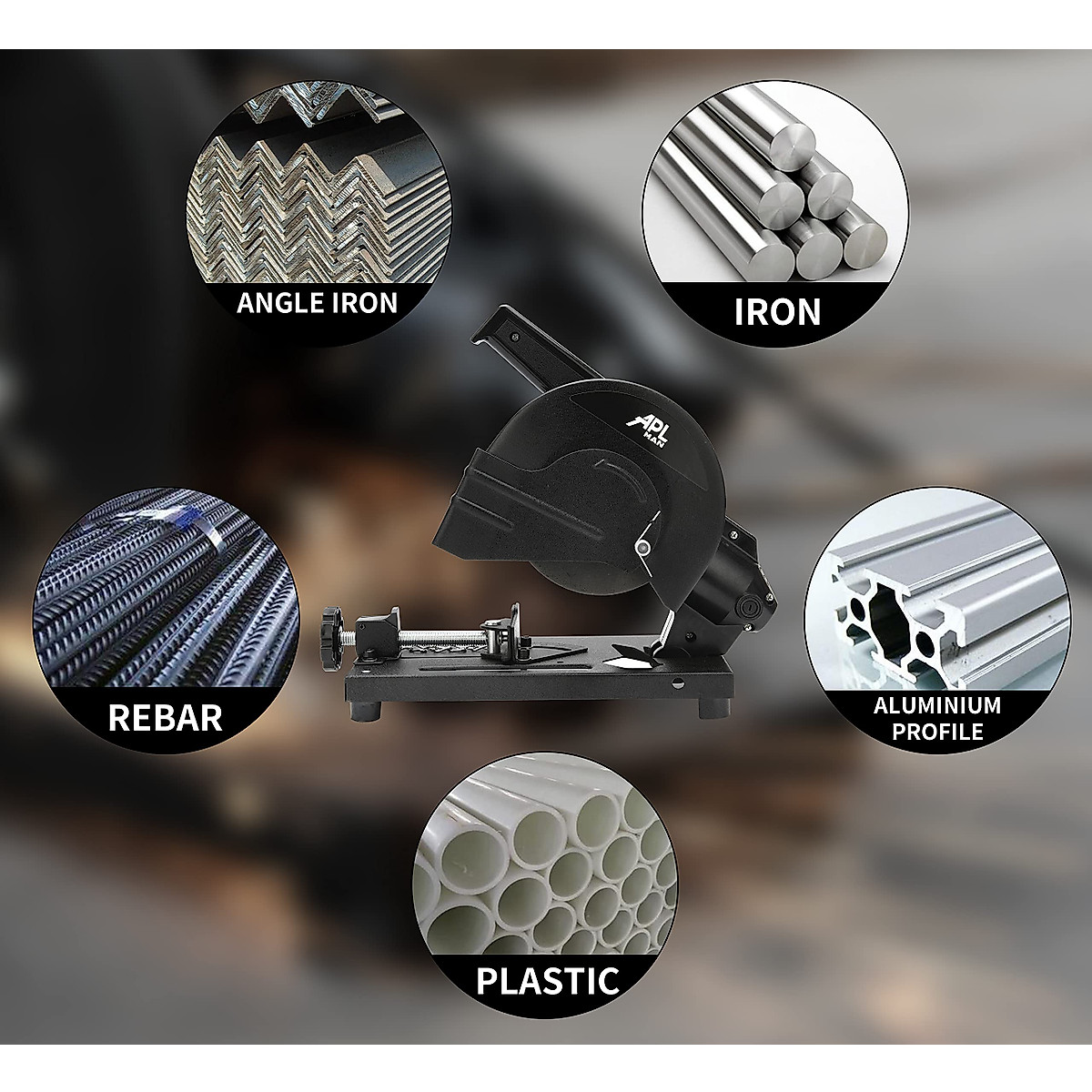 APLMAN 6 Inch Cut off Saw Metal Cutting Chop Saw Miter Saw 45° Angle iron/Rebar/Iron/Plastic Cutting