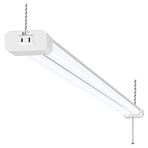 5000K LED Shop Light Linkable, 4FT Daylight 42W LED Ceiling Lights for Garages, Workshops, Basements, Hanging or FlushMount, Included Power Cord and Pull Chain, 4200lm, ETL- 1 Pack
