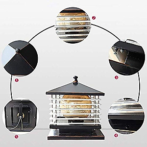 ZZYJYALG Modern Creative Aluminum Post Lights European Pastoral Creative Outdoor Ball Column Lights Waterproof Acrylic Lampshades Garden Park Street Villa Home Lighting Pillar Lamps