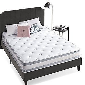 ZINUS 10 Inch Green Tea Cooling Gel Memory Foam Hybrid Mattress, Full, Pocket Innersprings for Motion Isolation, Mattress in A Box