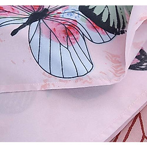 MAG 4PCS Full Size Butterfly Bedding Sheet Set, Home Microfiber Bed Sheet, with1 Top Flat & 1 Fitted Sheet with 2 Pillowcases, 14 Inches Deep, Full