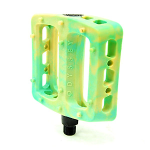Twisted Pro PC BMX Bicycle Pedals Platform 9/16" Sherbert Swirl Green