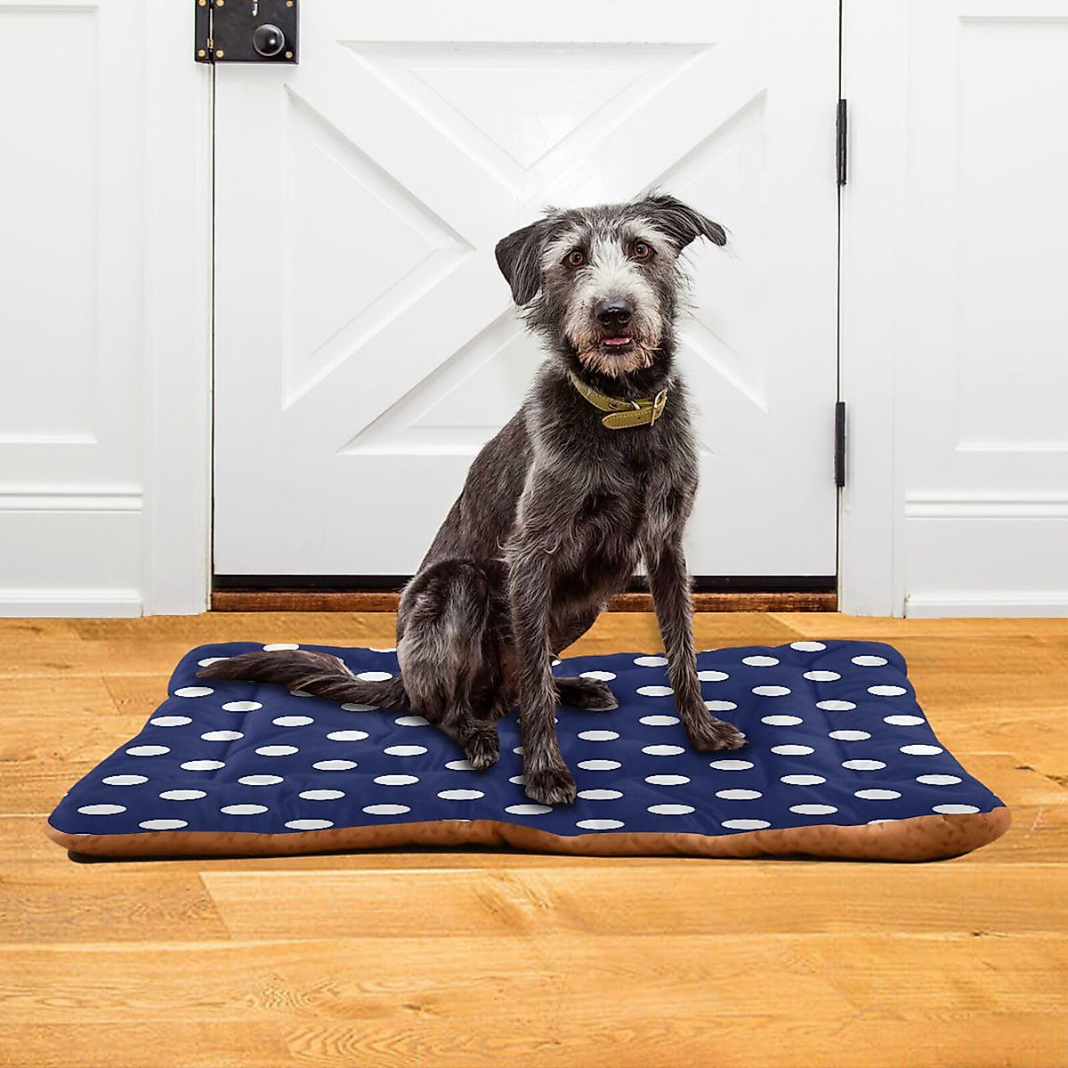 YETTASBIN Polka Dot Crate Pet Bed, Portable Washable Dog Cat Mat, Soft Comfortable Pet Mattress with Non-Slip Bottom for Dogs Cats Sleeping, 36 x 24 Inch